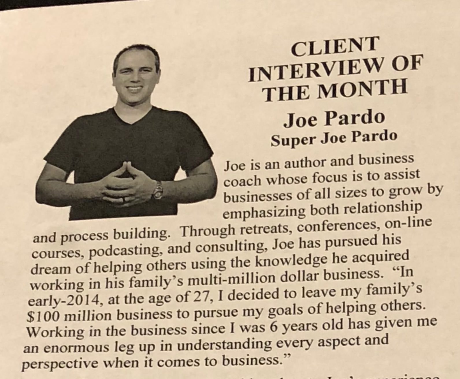 Super Joe Pardo Interviewed in Adept Business Solutions’ Common Cents ...